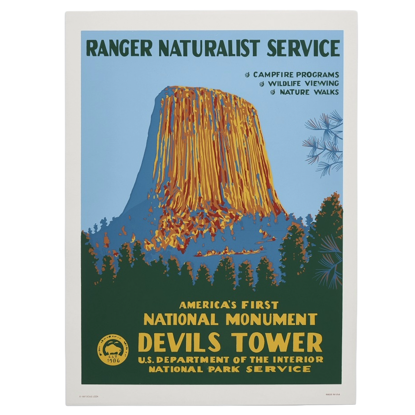 AMERICA’S FIRST NATIONAL MONUMENT DEVILS TOWER / アメリカ国立公園ポスター